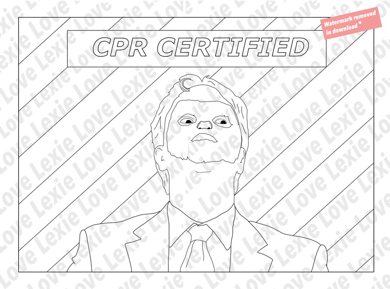 CPR Certified the Office Inspired Colouring Pages - Etsy