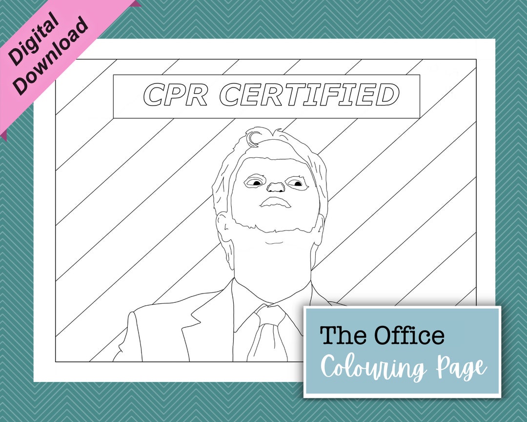 CPR Certified the Office Inspired Colouring Pages - Etsy