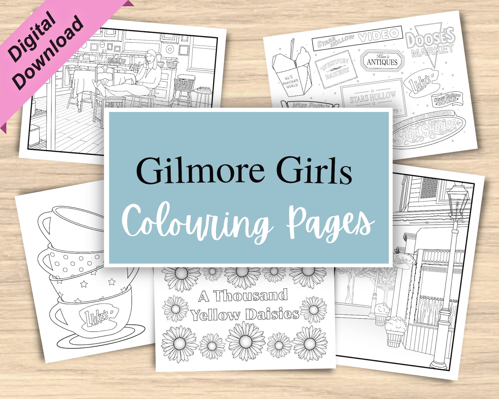 Gilmore Girls Inspired Colouring Pages - Etsy
