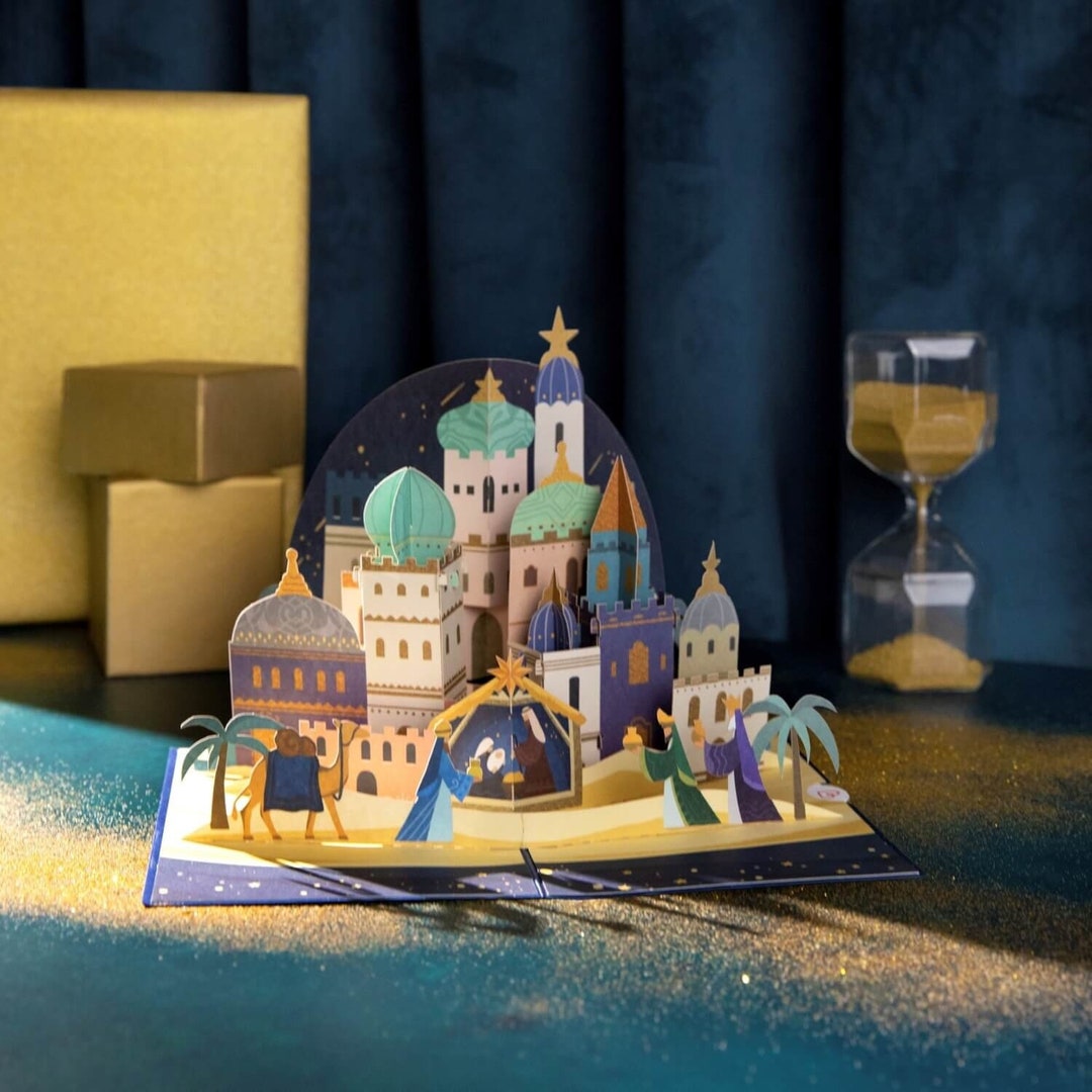 Pop-up Christmas Card "bethlehem" - 3D Christian Christmas Card for ...