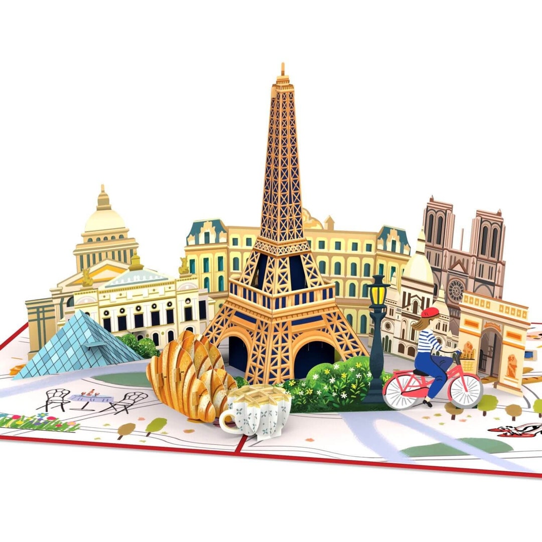 Pop-up Card Paris - Voucher for Paris & France Trip, 3D Card With ...