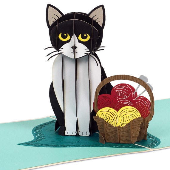 Pop up Card Cat 3D Birthday Card or Money Gift for Cat | Etsy