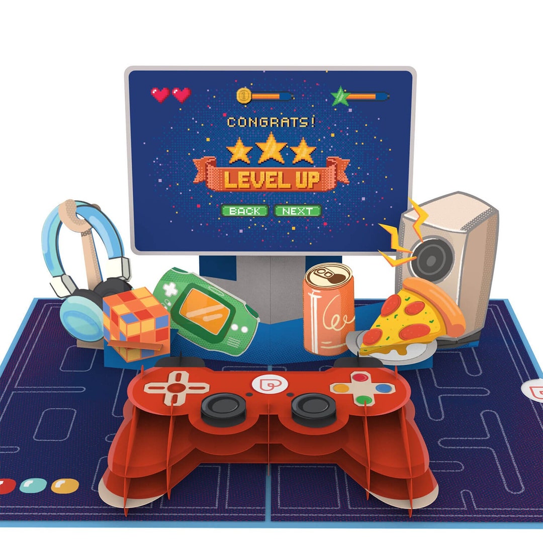 Pop-up Card Gaming Controller - 3D Birthday Card for Gamers, Kids ...