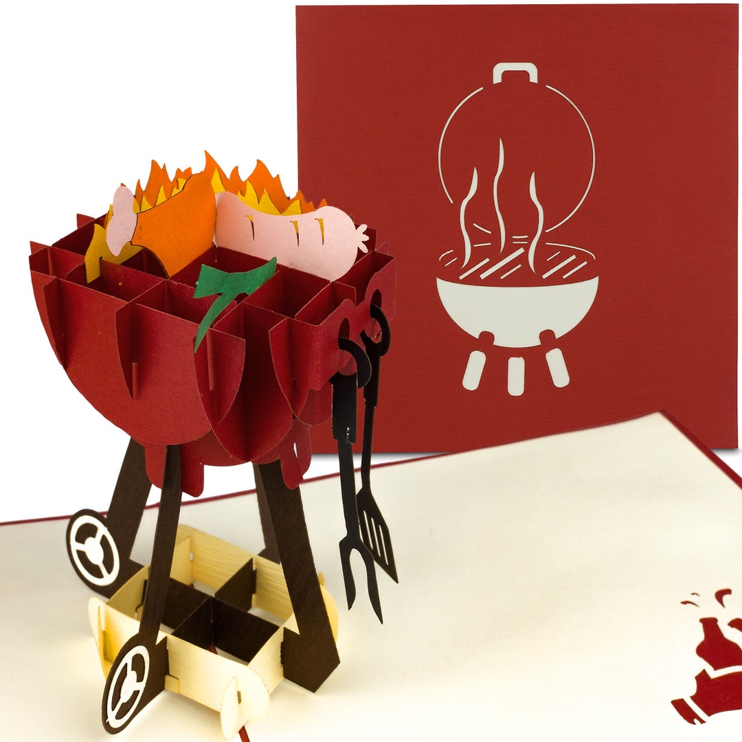 Pop up Card Barbecue 3D Birthday Card for Men, Money Gift for Birthday ...