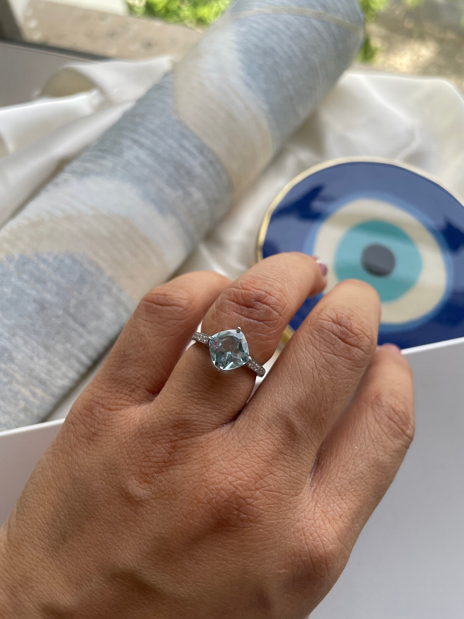 Delicate Sky Blue Topaz Birthstone Ring/silver - Etsy