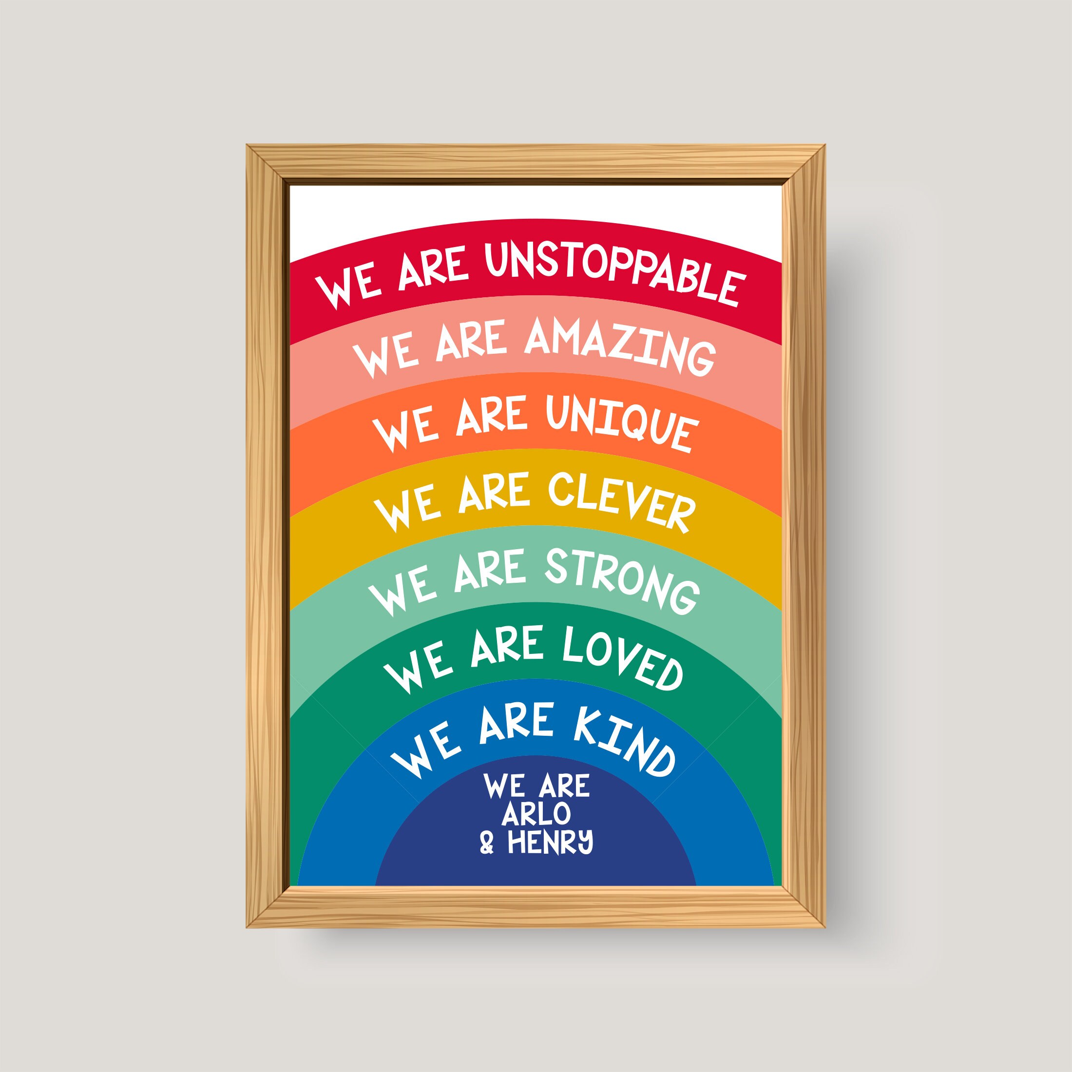 Positive Affirmation Motivation Rainbow Kids Print Kids - Etsy UK