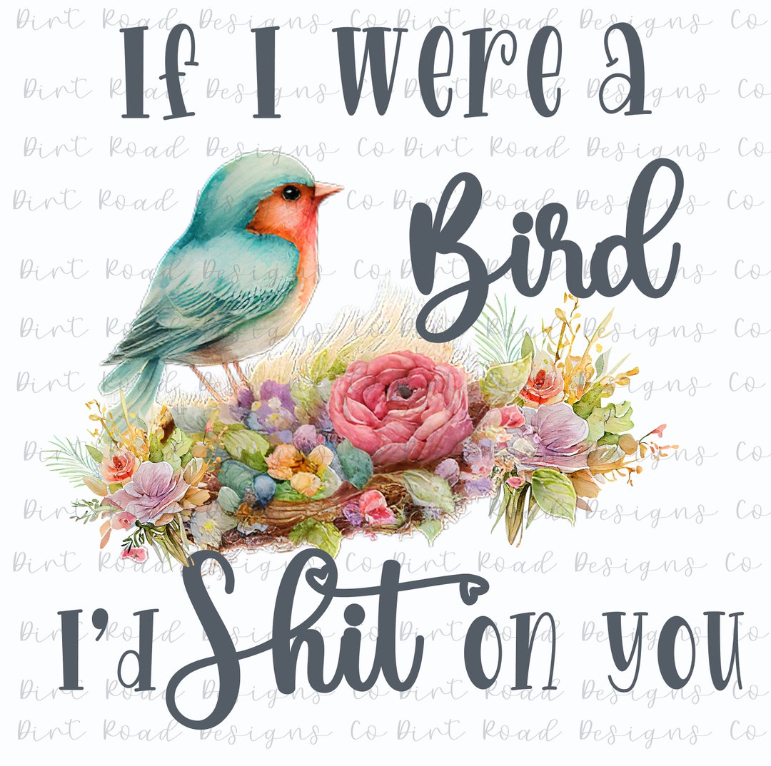 If I Were A Bird I'd Shit on You, Sarcastic Sublimation Design Bird PNG ...