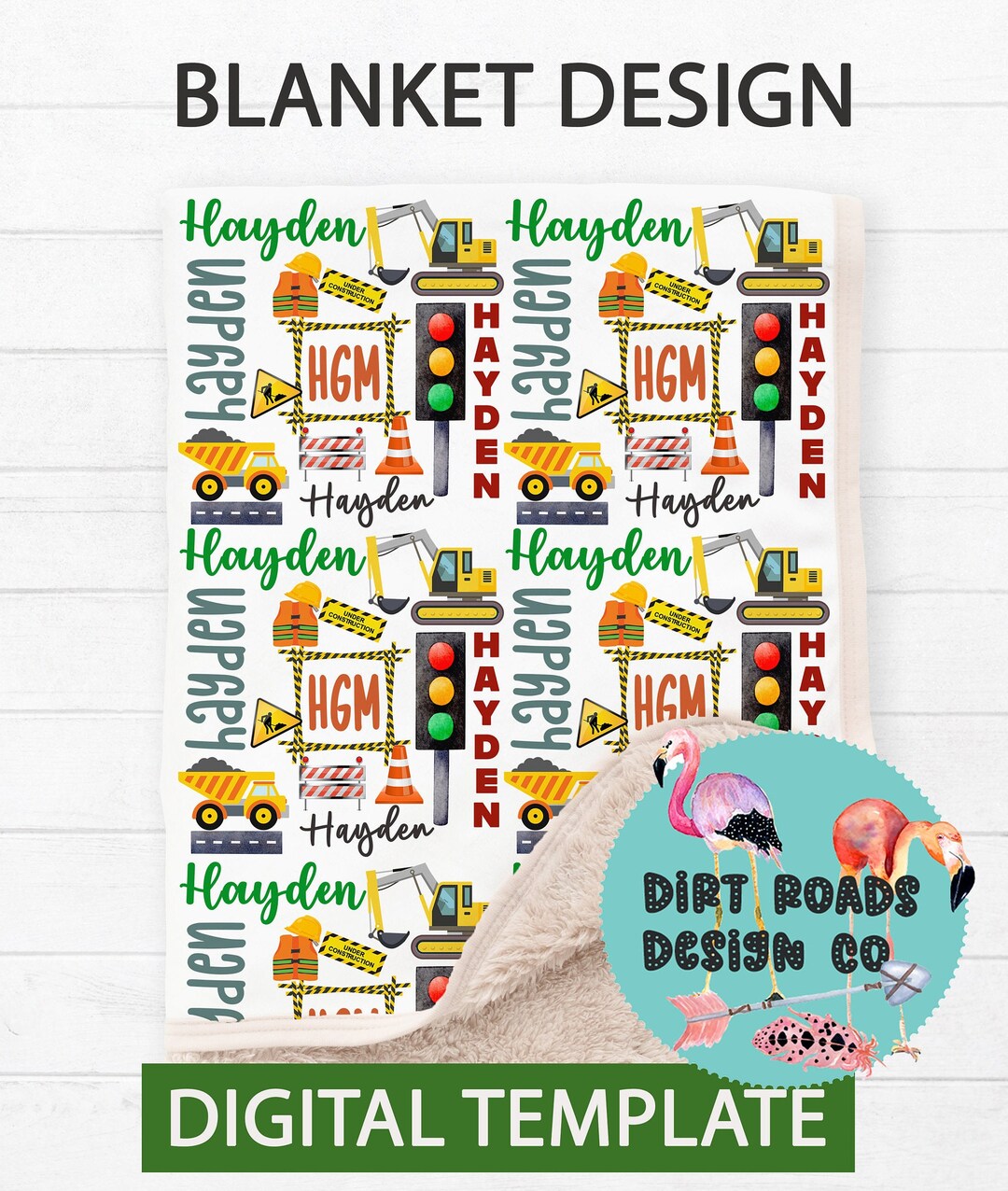 Baby Blanket Template, Sublimation Blanket Design, Customizable Name ...