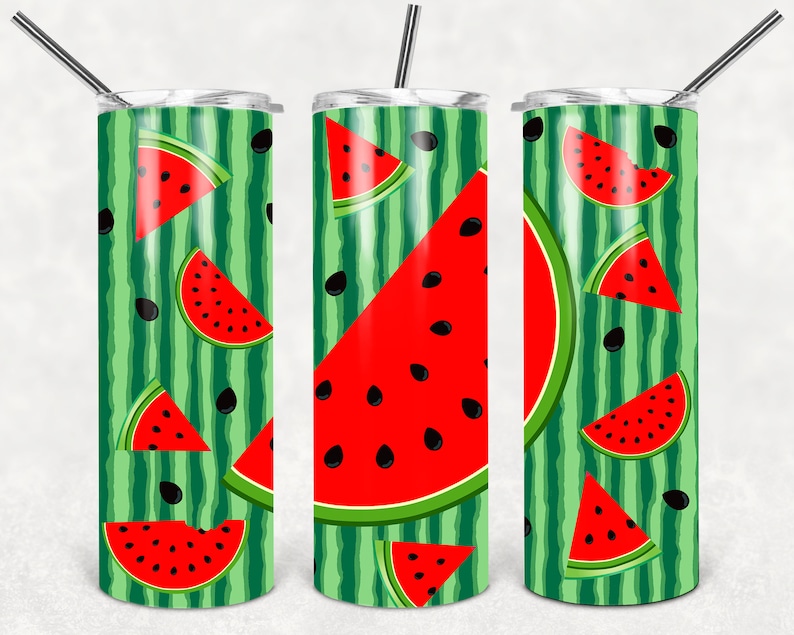 Tumbler Wrap Design for Sublimation, Summer Tumbler, Watermelon Tumbler ...