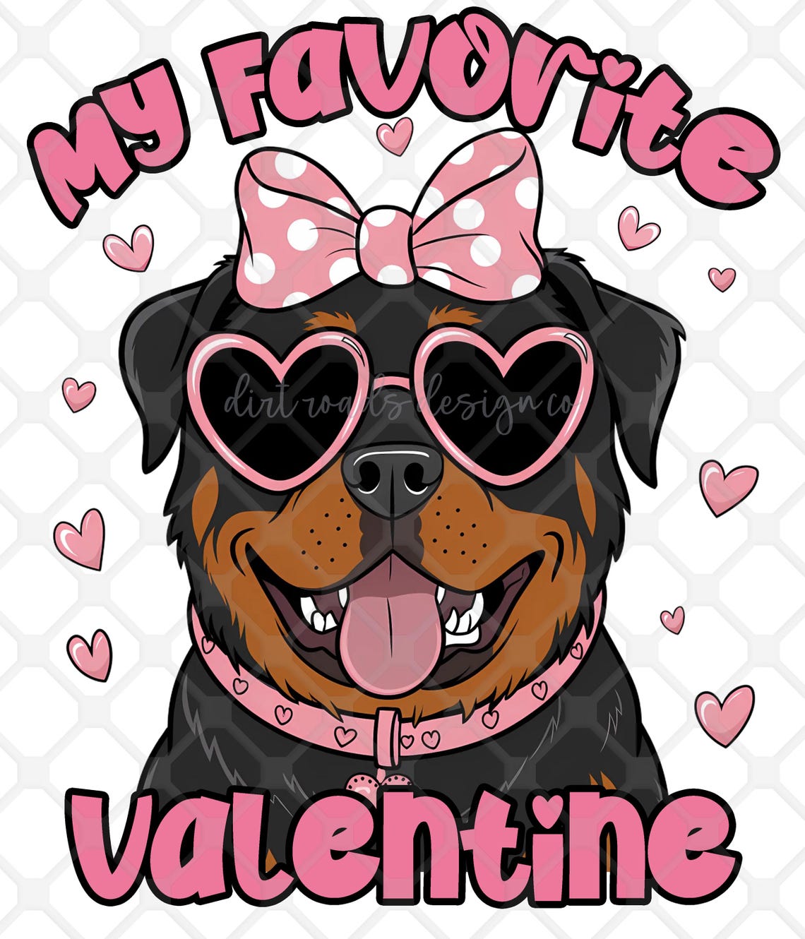 Rottweiler Valentine Cartoon, My Favorite Valentine, Cute Dog PNG, Pet ...