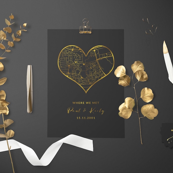 Heart Shaped Map - Etsy