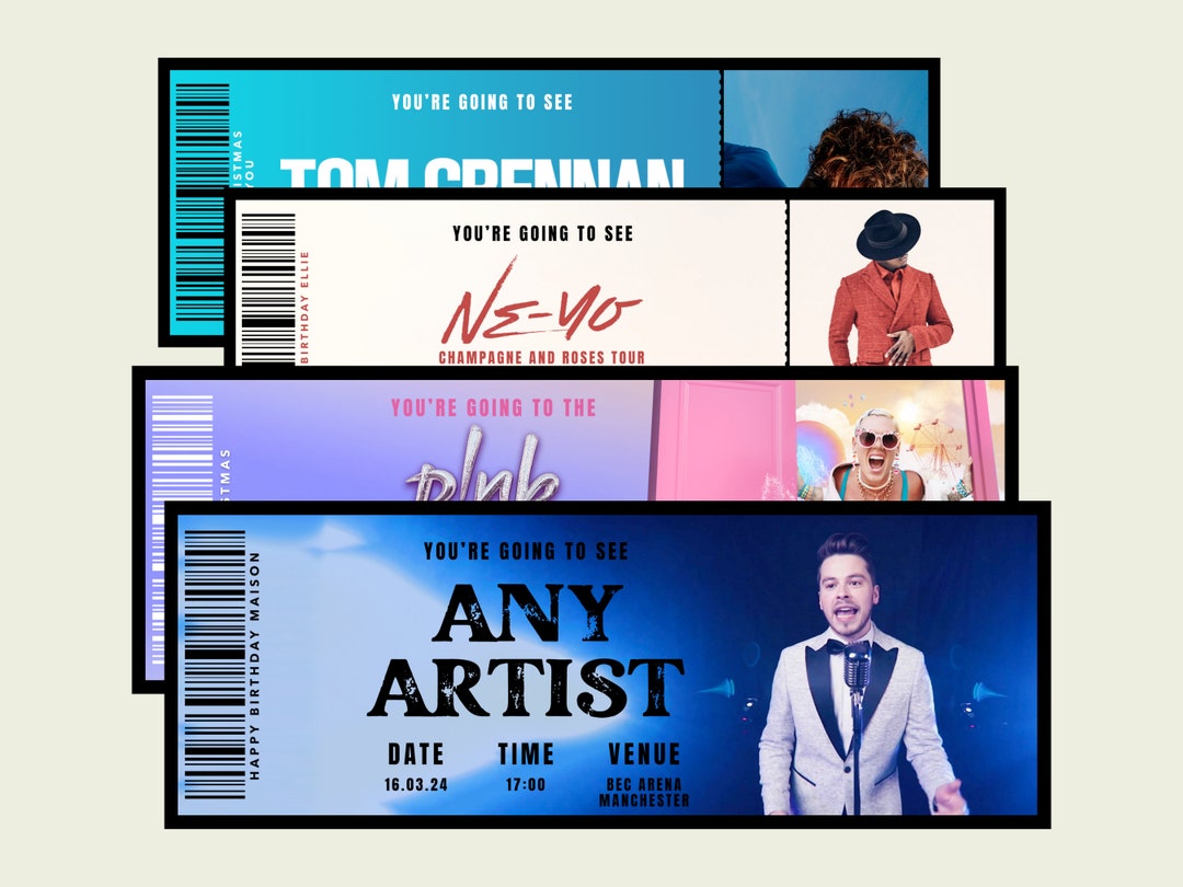 Personalized Concert Ticket Souvenir: Custom Gig Ticket Gift - Etsy UK