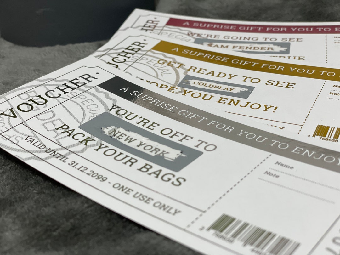 Scratch & Reveal Surprise Ticket, Surprise Holiday, Surprise Event ...