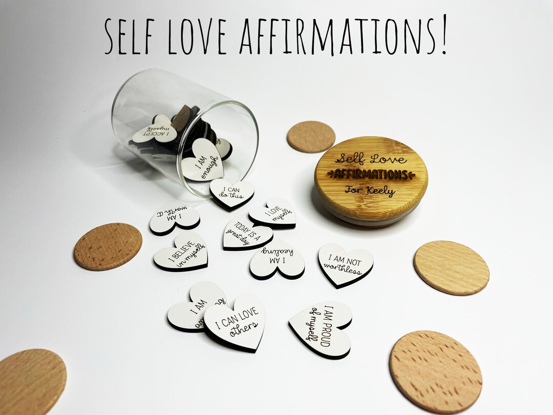 Positivity Jar, Self Affirmations, Self Love Tokens, You Are Loved Jar ...