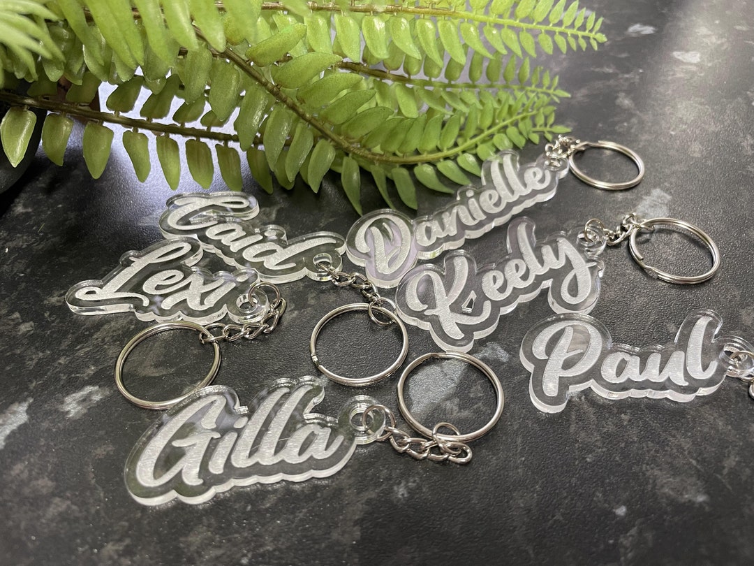 Acrylic Keyring, Personalised Name Keyring, Any Name Acrylic Keychain, Laser Cut Keyring - Etsy