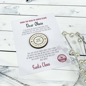Personalised Nice List Acceptance Card and Pocket Hug, Nice List Token ...