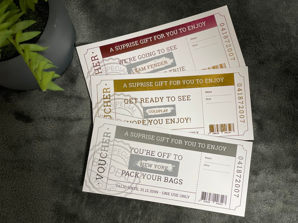 Scratch & Reveal Surprise Ticket Surprise Holiday Surprise | Etsy UK