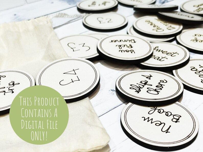 Reward Tokens SVG Chore Tokens SVG Glowforge Laser File - Etsy