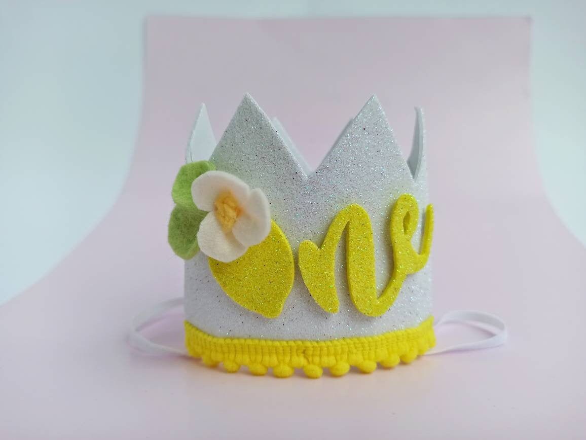 Lemonade Birthday Crown 1st Birthday Hat With Lemon Sunshine - Etsy