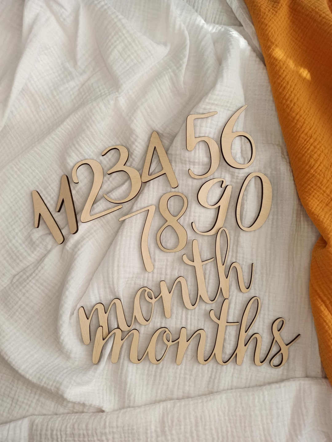 Monthly Milestone Baby Boy, Wood Milestone Numbers, Baby Girl Monthly ...
