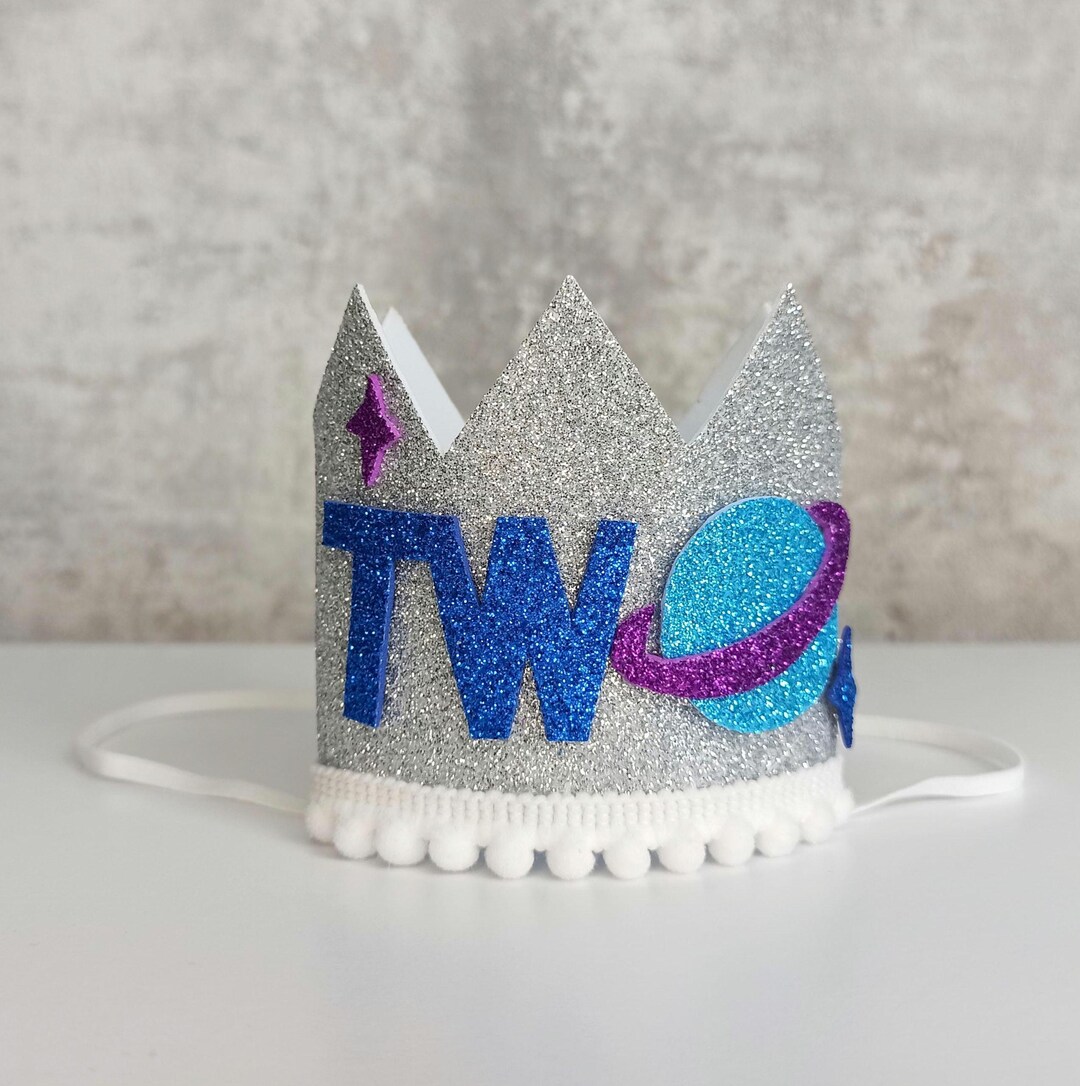 Two the Moon Themed Birthday Party Hat, Space 1st Birthday Crown, Outer ...