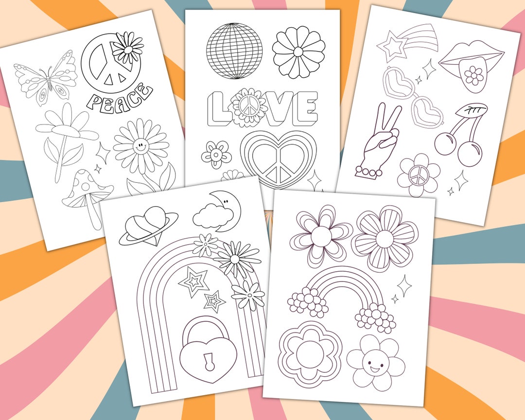 Groovy Coloring Page - Etsy
