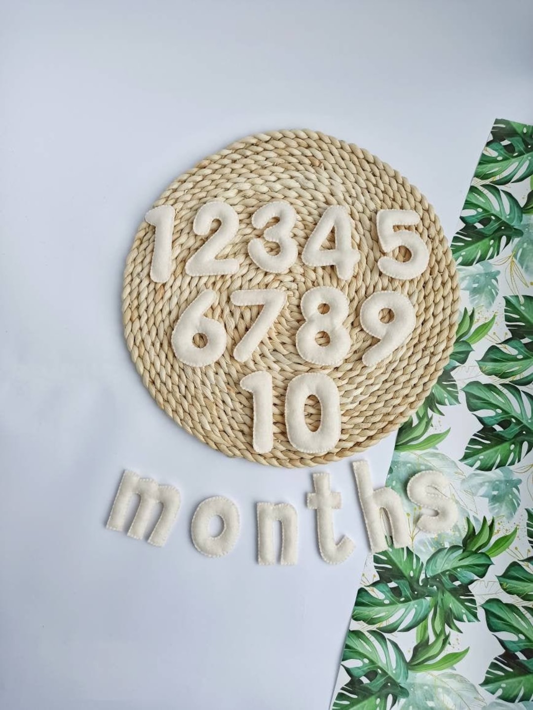 Felt Milestone Numbers, Baby Monthly Milestone, Countdown Numbers, Baby ...