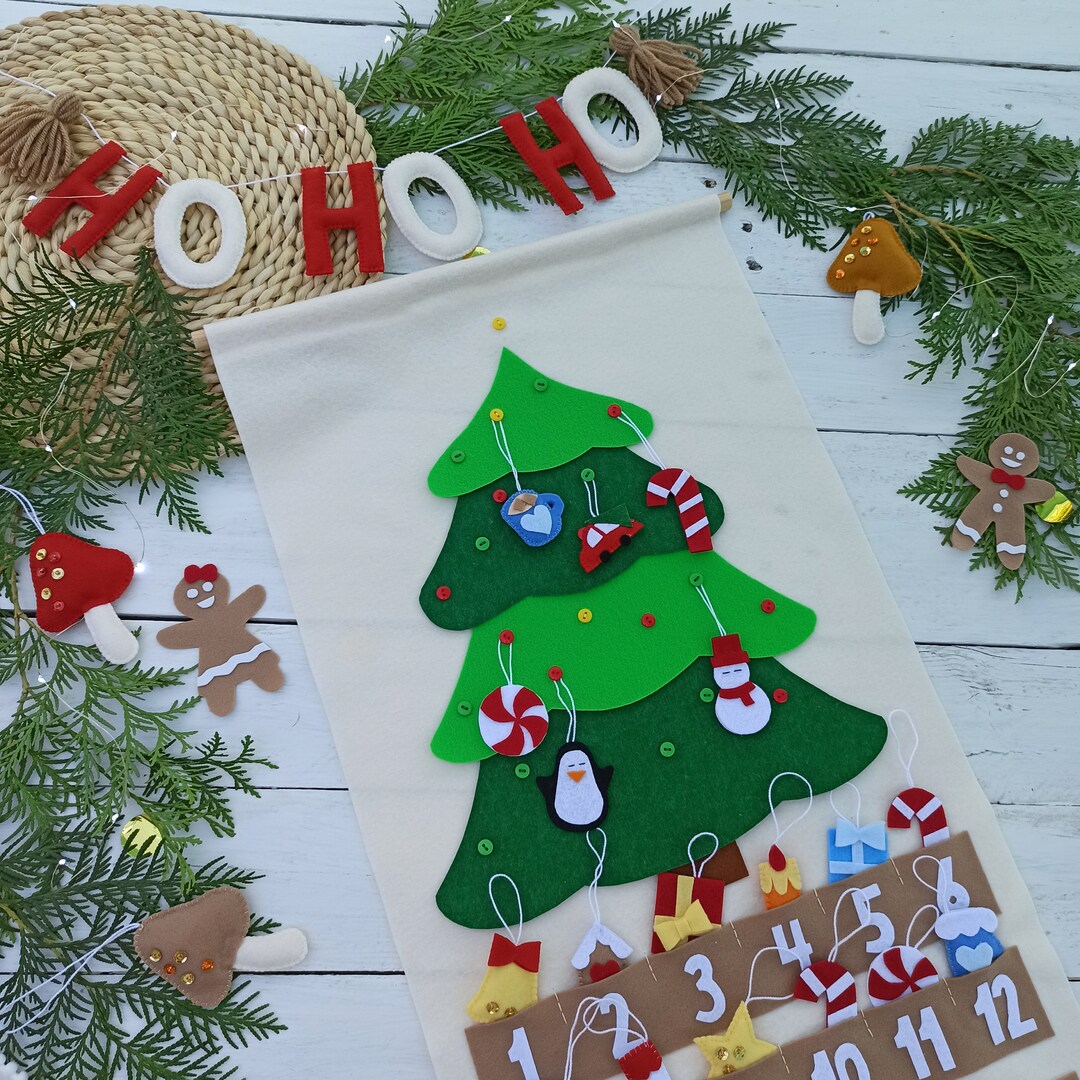 Felt Advent Calendar, Tree Advent Calendar, Kids Christmas Countdown - Etsy