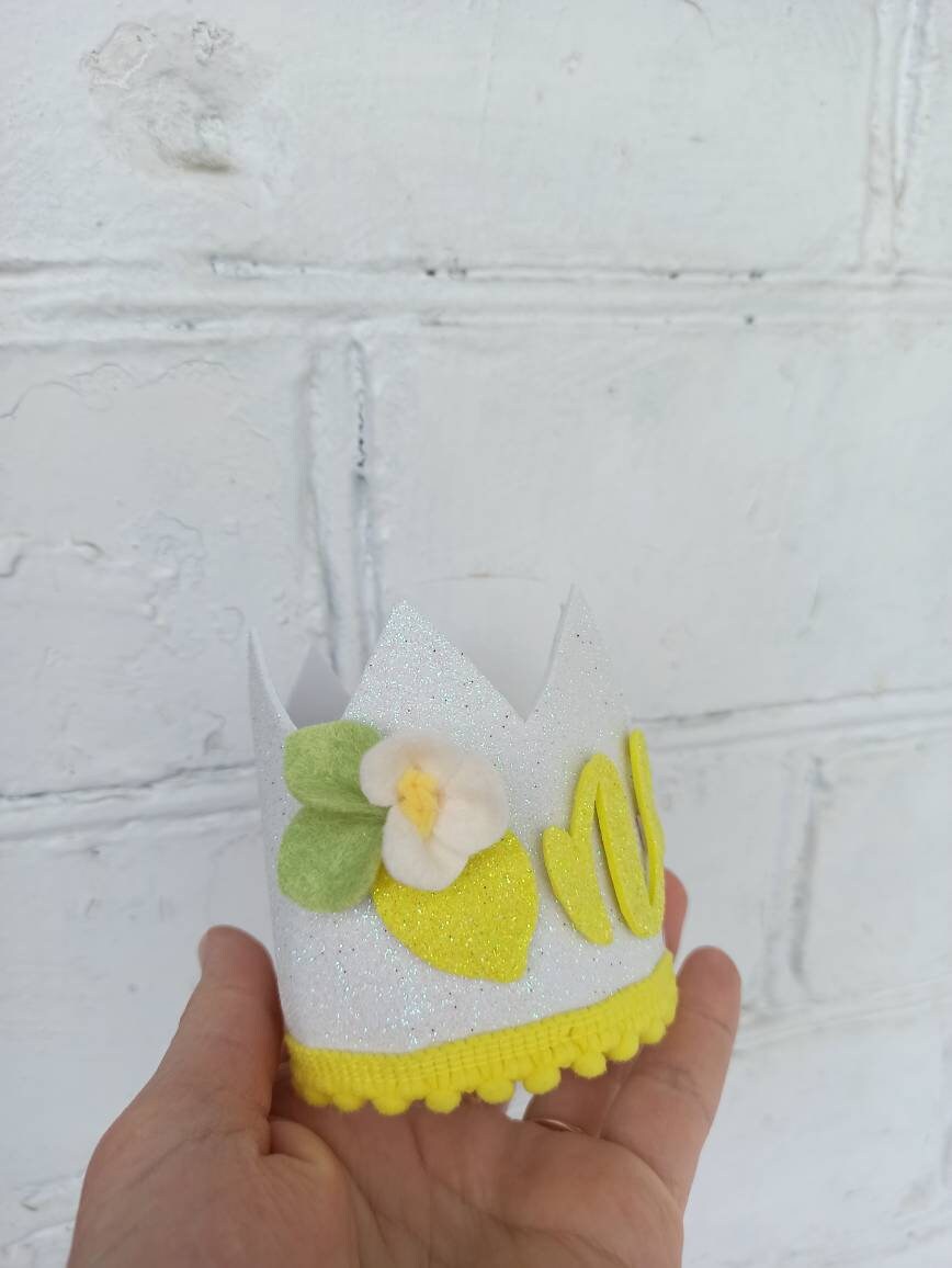Lemonade Birthday Crown 1st Birthday Hat With Lemon Sunshine - Etsy