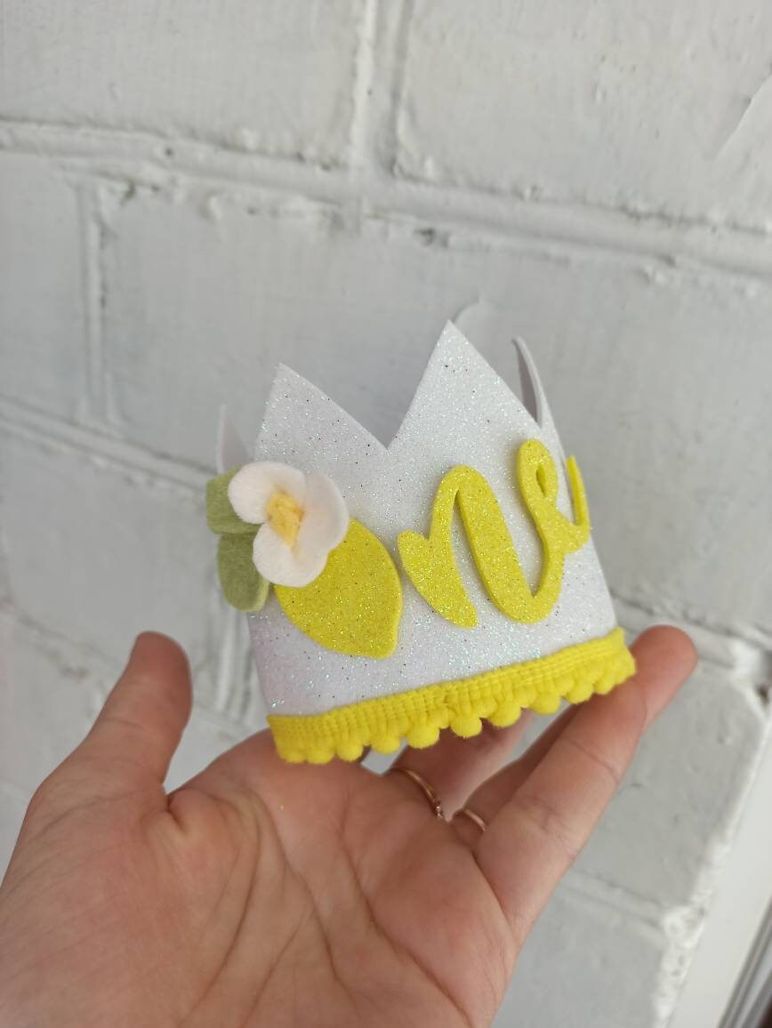Lemonade Birthday Crown 1st Birthday Hat With Lemon Sunshine - Etsy