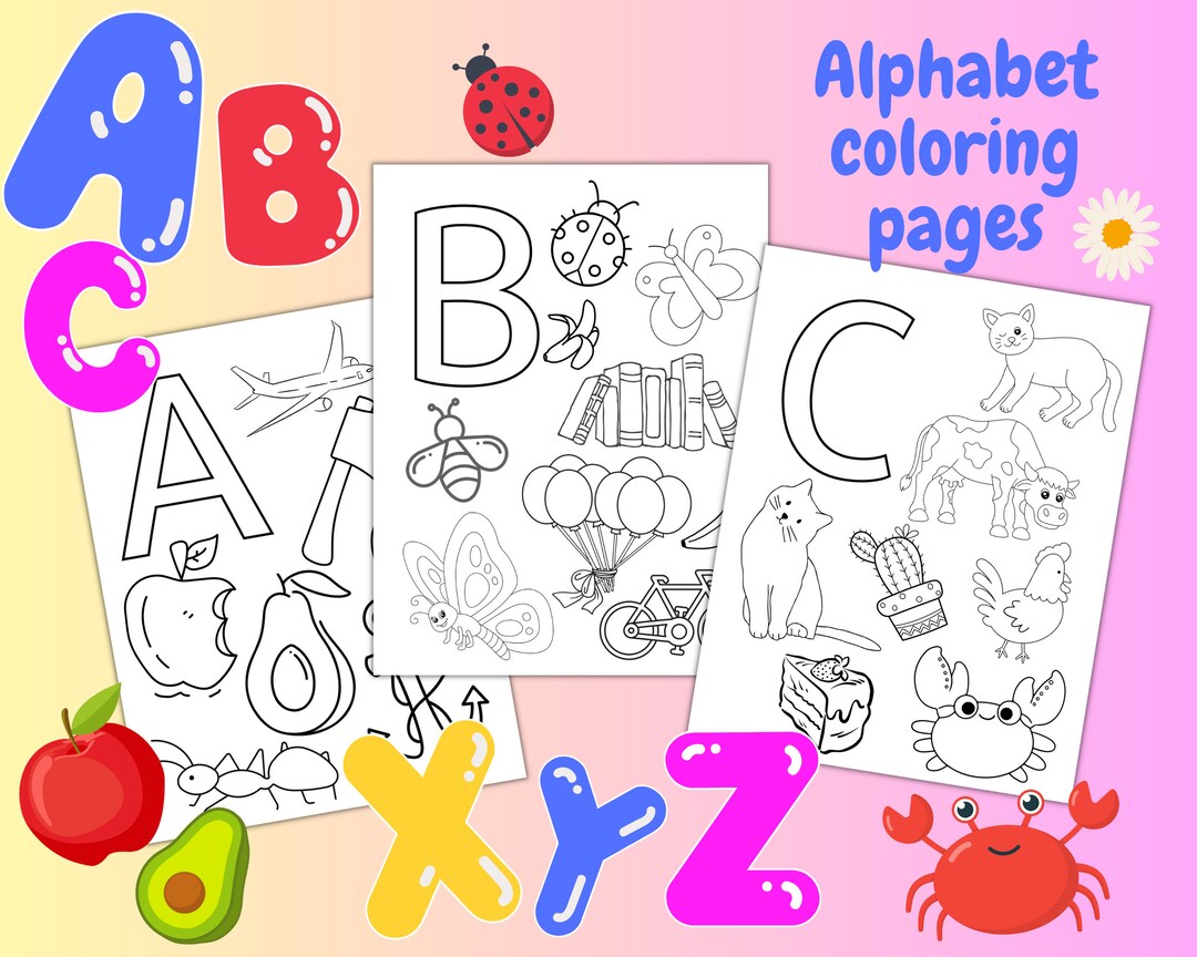 Coloring Pages With English Alphabet Letters, Alphabet Coloring for ...