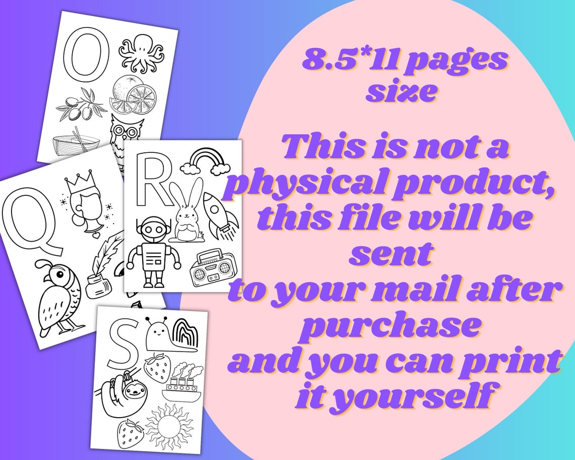 26 Alphabet Coloring Pages, Printable Coloring Alphabet - Etsy