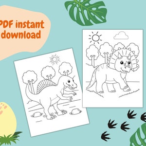 Printable Dinosaur Coloring Pages for Kids, Dino Birthday Party ...