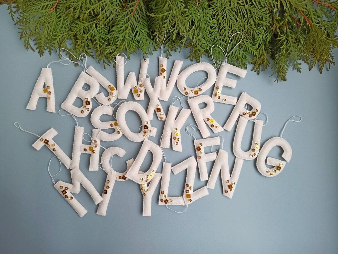 Felt Letter Ornament, Letters for Stockings and Gifts, X-mas Letter ...