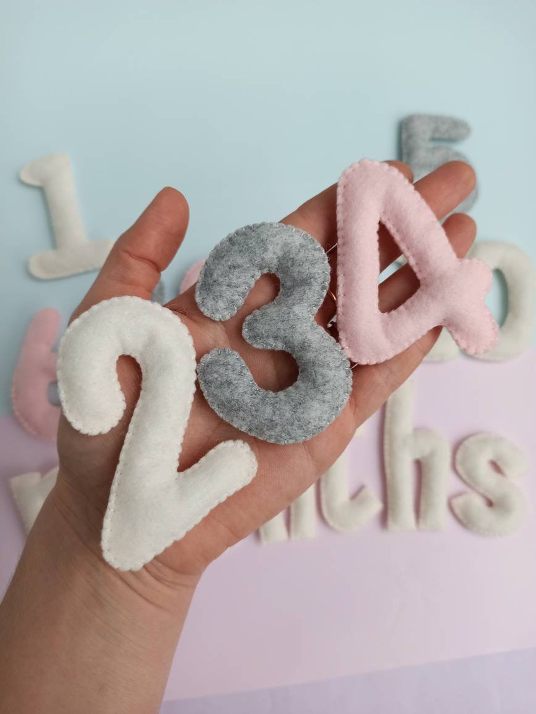 Felt Milestone Sign, Baby Girl Monthly Milestone, Felt Numbers for Baby ...