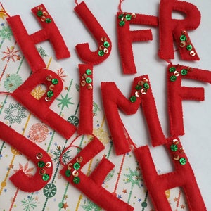 Felt Letter Ornament, Red Letters for Stockings and Gifts, Christmas ...