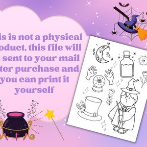 15 Witch Theme Coloring Pages, Magic Birthday Party Coloring Sheets - Etsy