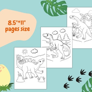Printable Dinosaur Coloring Pages for Kids, Dino Birthday Party ...