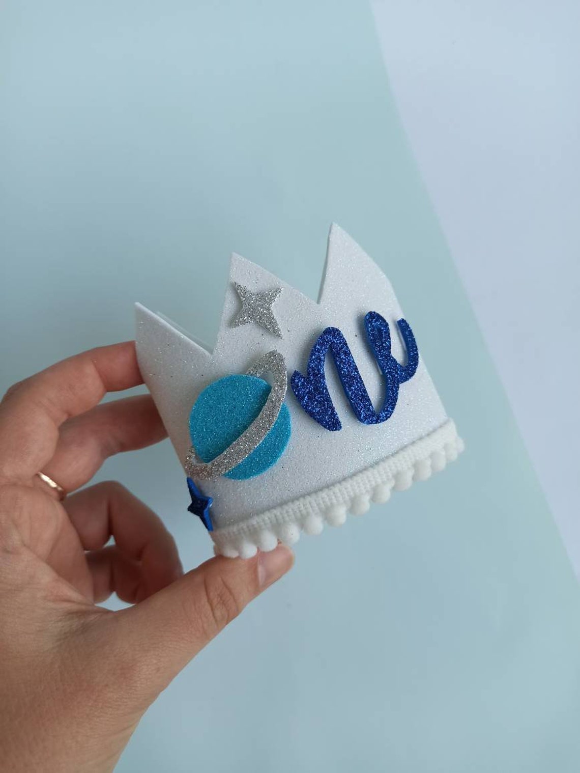 Space 1st Birthday Crown, 1st Trip Around Sun Birthday, Rocketship ...
