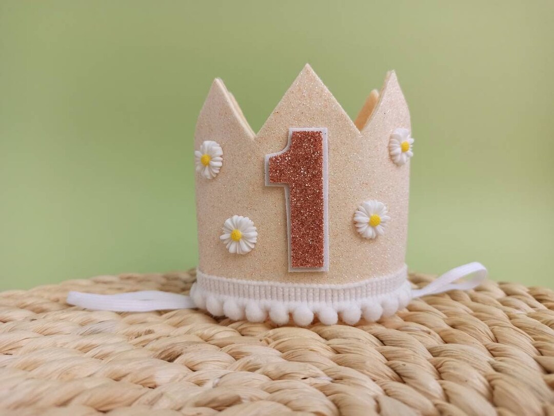 Groovy Birthday Crown With Daisy Flowers, Girl 1st Birthday Crown - Etsy