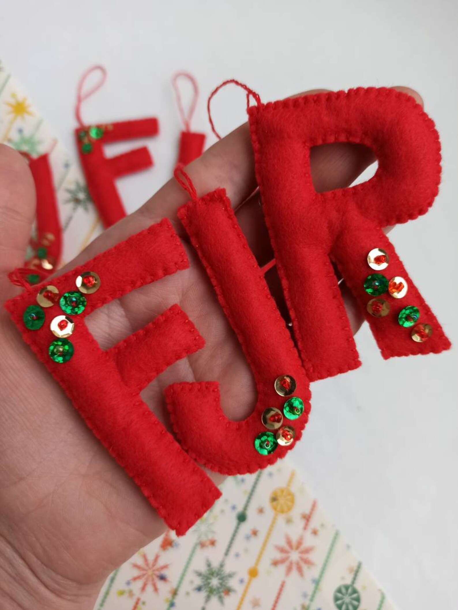 Felt Letter Ornament Red Letters for Stockings and Gifts - Etsy