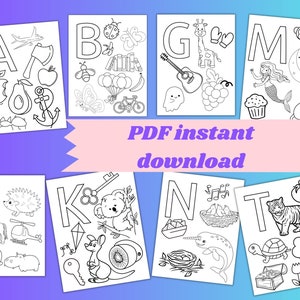 26 Alphabet Coloring Pages, Printable Coloring Alphabet - Etsy