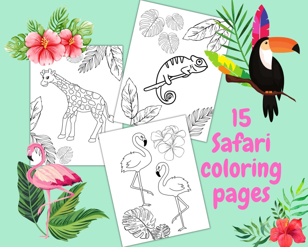 Tropical Animals Coloring Pages for Toddlers, Flamingo Coloring Pages ...