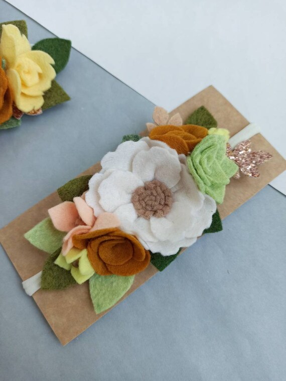 Birthday Flower Crown Succulent Felt Headband Fall Colors - Etsy