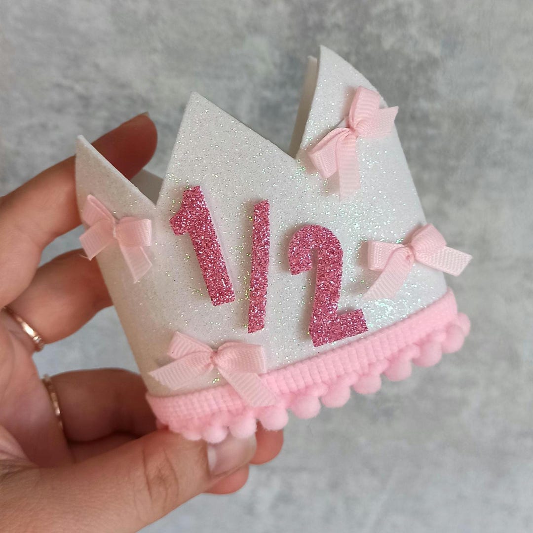 Half Birthday Crown With Pink Bow Theme, Coquette Birthday Party ...