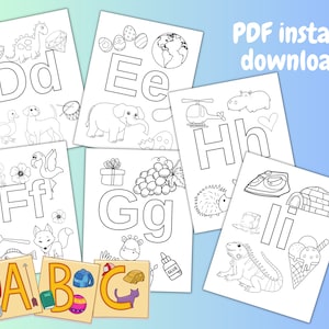 Alphabet Letters Coloring Pages, Easy Coloring for Kids, Coloring ...