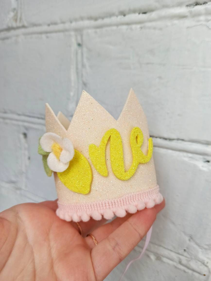 Lemonade Birthday Crown 1st Birthday Hat With Lemon Sunshine - Etsy