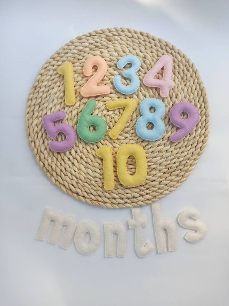 Baby Milestone Numbers Baby Bump Countdown Numbers Month by - Etsy