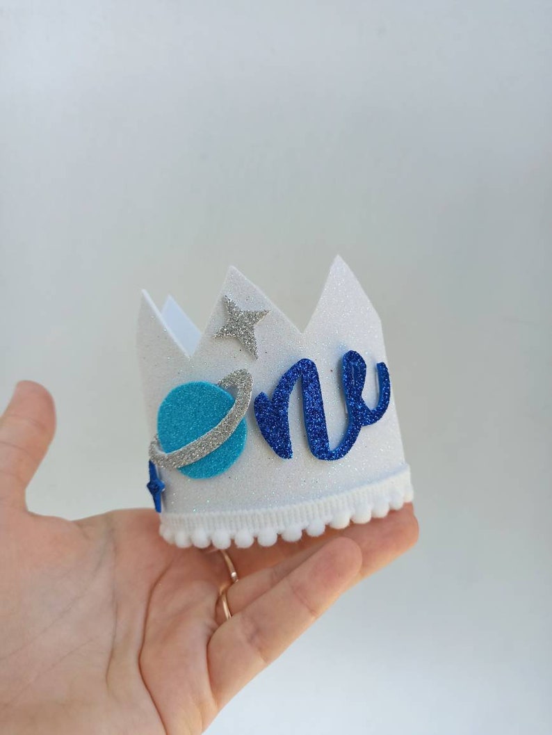 Space 1st Birthday Crown, 1st Trip Around Sun Birthday, Rocketship ...
