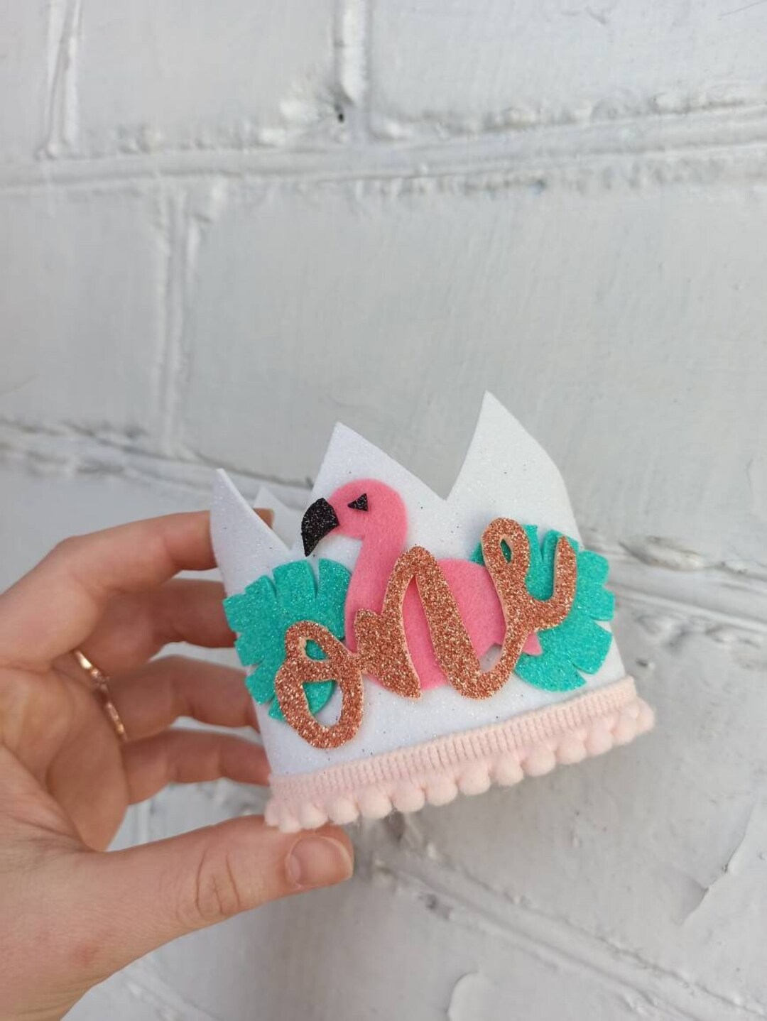 Flamingo Birthday Crown, Luau One Birthday Outfit, Hawaian Birthday ...